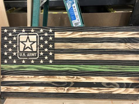 Custom U S Army Large Flag Daves Wood Lab