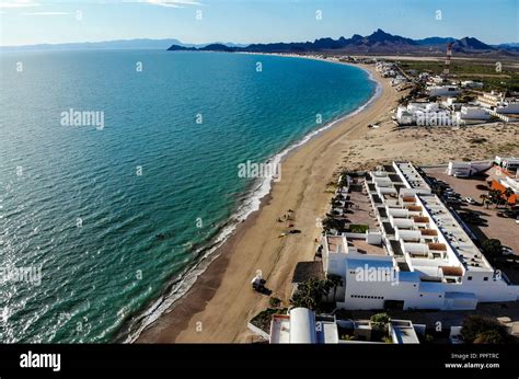 Aerial View Of Kino Bay In Sonora Mexico Beach Tourist Destination