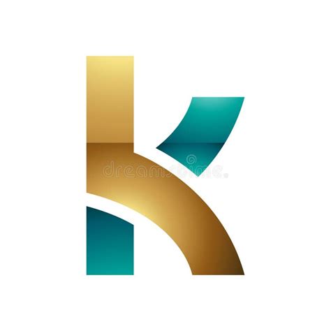 Persian Green And Gold Glossy Lowercase Letter K Icon With Overlapping