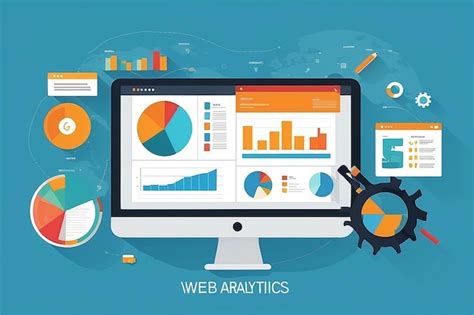 Flat Vector Illustration Of Web Analytics Information And Development Website Statistic