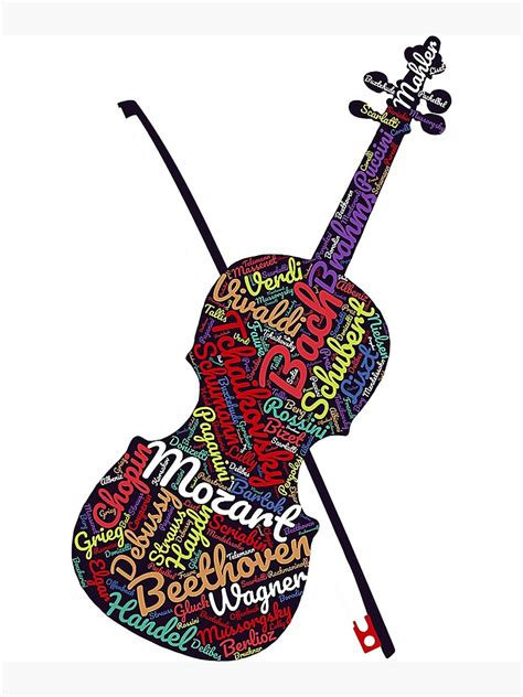 Classical Music Composers Violin Word Art Poster For Sale By Ibarrbeat Redbubble