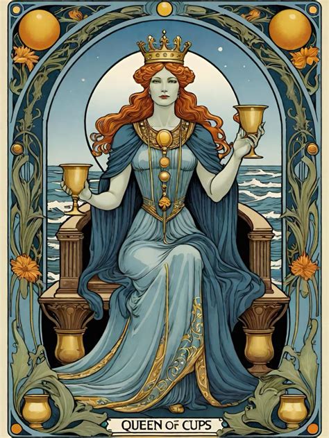 Queen Of Cups Tarot Cards Art Cups Tarot Swords Tarot