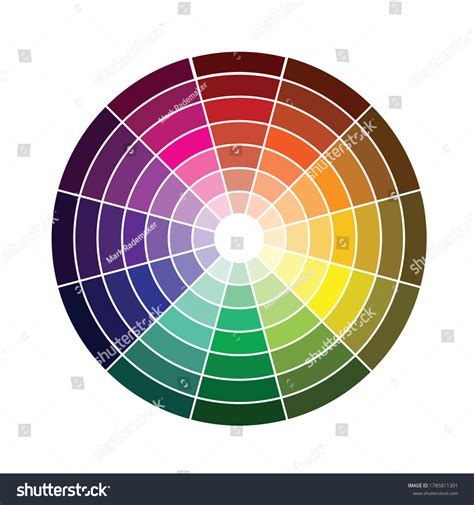 Color Wheel Pallet Spectrum Complementary Primary Stock Vector Royalty Free