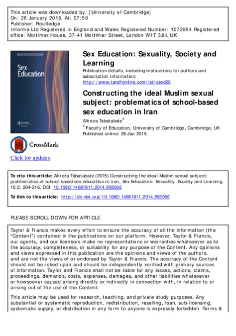 Pdf Constructing The Ideal Muslim Sexual Subject Problematics Of