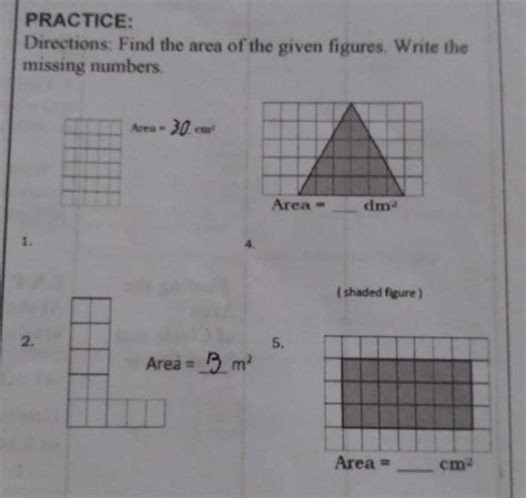 Solved Practice Directions Find The Area Of The Given Figures Write