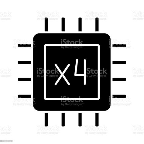 Quad Core Processor Icon Stock Illustration Download Image Now Cpu