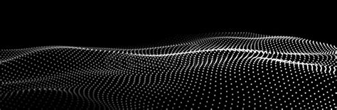 Wave Of Flowing Particles On A Dark Background Abstract Backdrop With