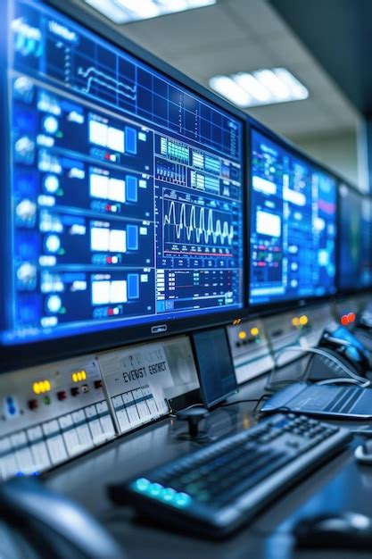 Hightech Hospital Control Room Monitoring Energy Usage And Efficiency In Realtime For Optimal