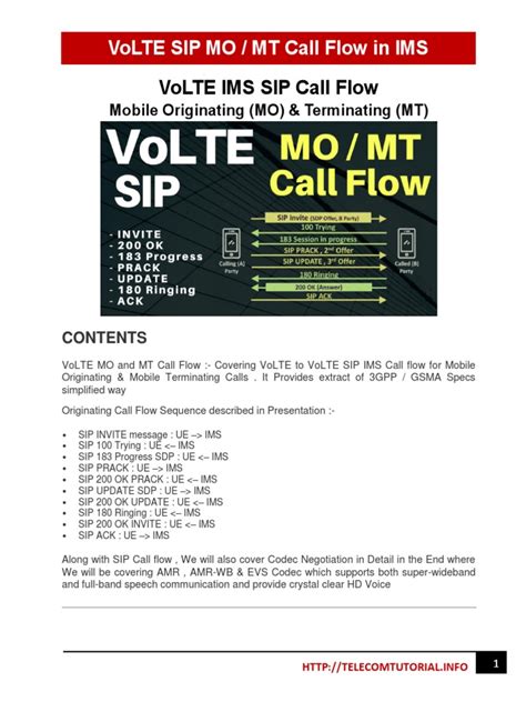 Volte Call Flow Pdf Session Initiation Protocol Ip Multimedia Subsystem