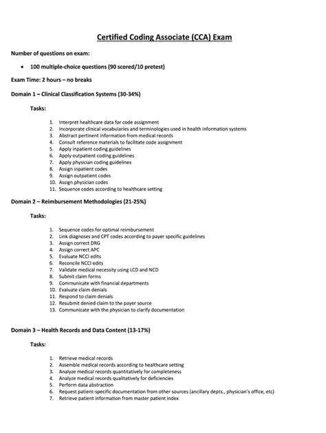 Fillable Online Certified Coding Associate Cca Exam Fax Email Print Pdffiller