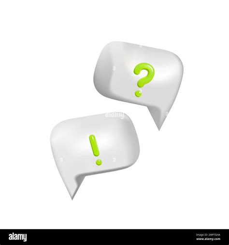 3d White Bubble Speeches With Question And Exclamation Mark Messenger Dialogue Vector