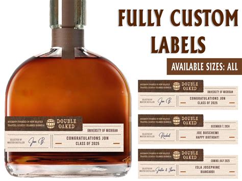 Custom Bourbon Whiskey Label Bottle Bourbon Whiskey Birthday Label