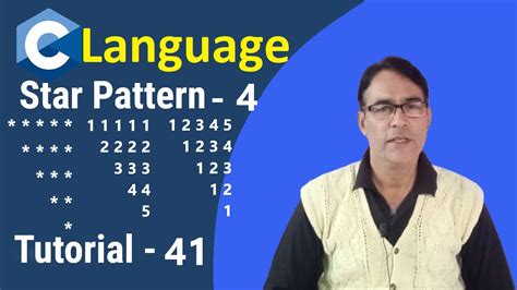 C Programming To Print Star Pattern 4 Learn Programming C Language Tutorial 41 Youtube
