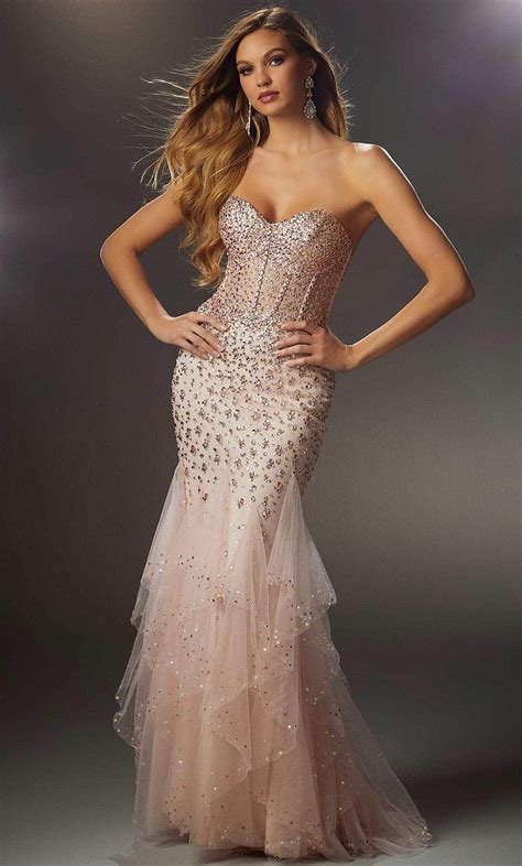 Mori Lee 48027 Strapless Beaded Prom Dress Couture Candy
