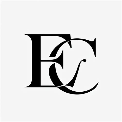 Elegant Intertwined Ec Typographic Logo Design Monogram Playground