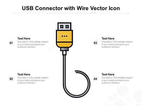 Usb Connector With Wire Vector Icon Ppt Powerpoint Presentation Icon
