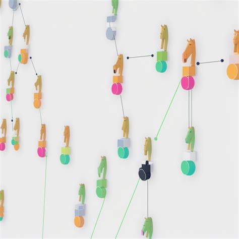 Node Graph On An Angled Plane With Horse Avatars In Node Circles Node Graph On An Angled Plane With Horse Avatars In Node Circles