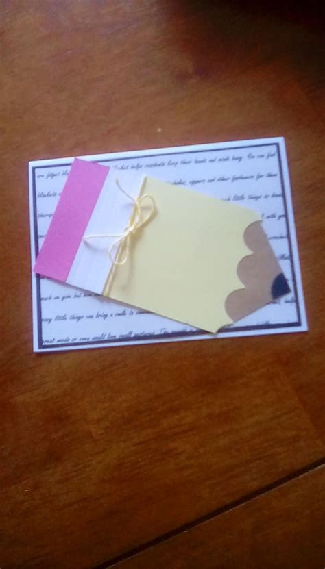 Greeting Card Handmade Note Card With Giant Pencil Etsy Greeting