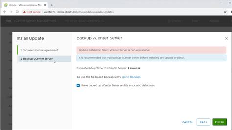 Vcenter Update Fails Vcenter Server Is Non Operational Brisk It