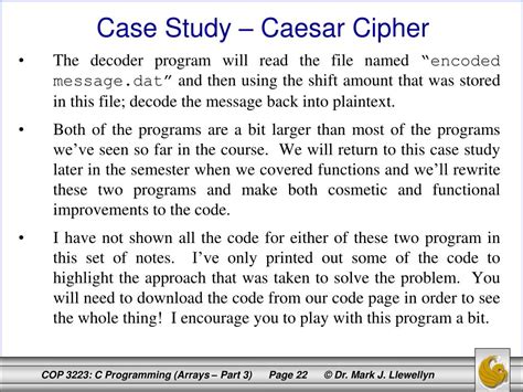 PPT COP 3223 C Programming Spring 2009 Arrays In C Part 3