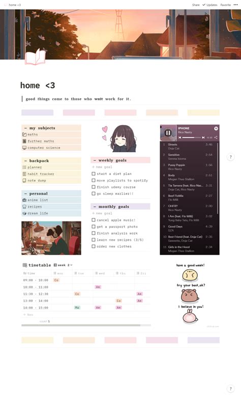 my notion setup colorful notion notions aesthetic template