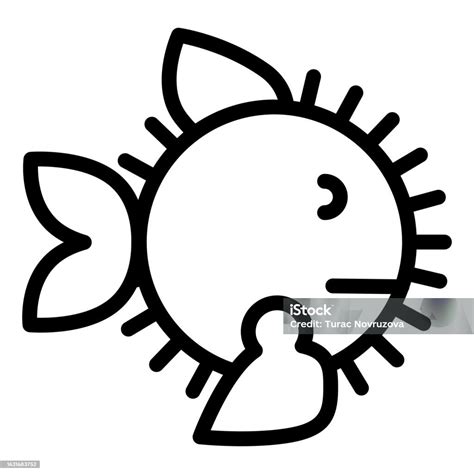 러프 물고기 라인 아이콘입니다 흰색으로 분리된 날카로운 물고기 벡터 그림 해산물 개요 스타일 및 앱을 위해 설계되었습니다 Eps