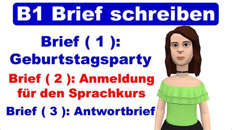 Prüfung B1 Dtz Brief Schreiben 2020 3 Wichtige Briefe Youtube