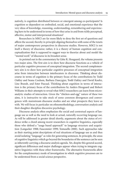 Mental Spaces In Discourse And Interaction Todd Oakley Pdf