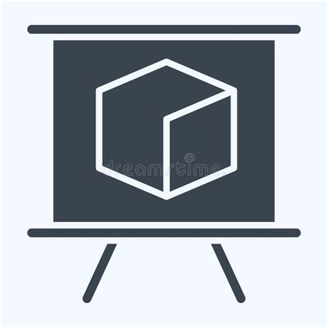 Icon 3d Presentation Related To 3d Visualization Symbol Glyph Style Simple Design Editable