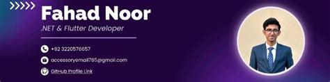 Muhammad Fahad Noor Flutter And Net Developer Mobile And Web Apps C