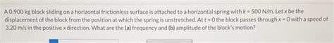 Solved A Kg Block Sliding On A Horizontal Frictionless Chegg