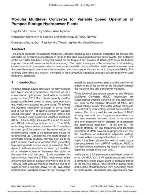 3 Pcim 2021 Modular Multilevel Converter For Variable Speed Operation