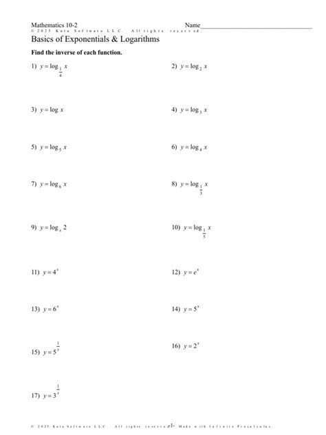 Basicsofexponentialslogarithms Pdf Logarithm Mathematical