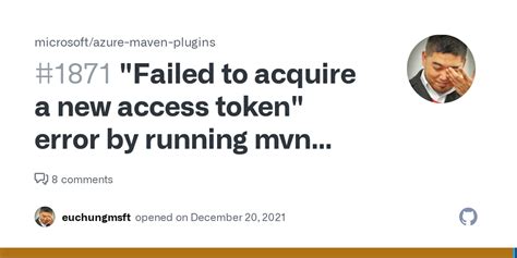 Failed To Acquire A New Access Token Error By Running Mvn Azure Spring Clouddeploy · Issue