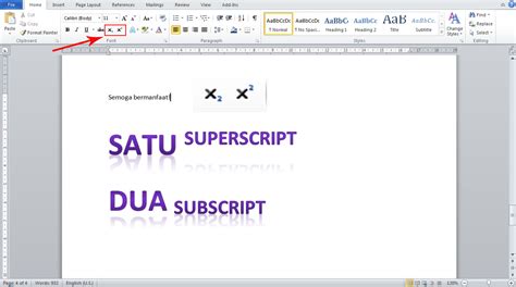 Cara Menggunakan Format Huruf Superscript Dan Subscript Belajar