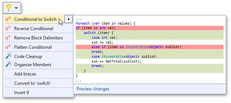 conditional to switch switch to conditional coderush devexpress