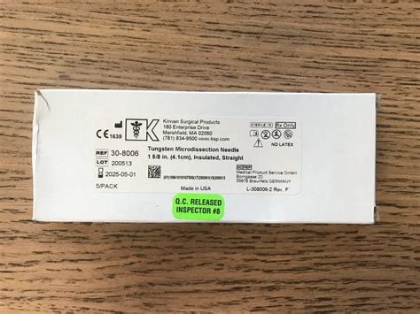 New Kirwan 30 8006 Tungsten Microdissection Needle Insulated Straight