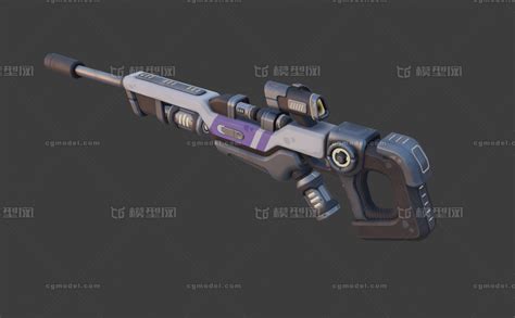 Q版手绘卡通枪 狙击步枪模型 其他模型库 Blender Blend 模型下载 Cg模型网