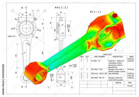 Finite Element Method FEM Analysis Connecting Rod Crank For Friction And Forces In