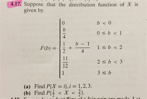 Solved Suppose That The Distribution Function Of X Is Given Chegg