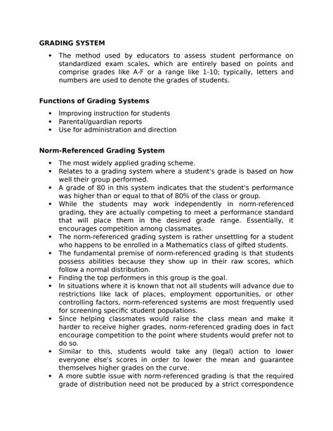 Grading System Grading System The Method Used By Educators To Assess
