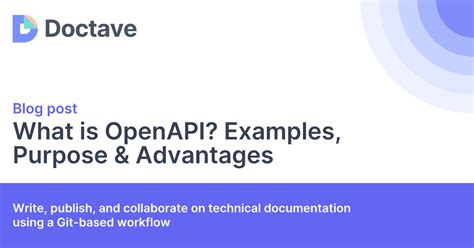 What Is Openapi Examples Purpose And Advantages
