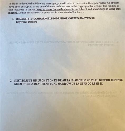 Solved In Order To Decode The Following Messages You Will