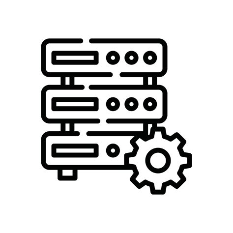 Dedicated Server Vector Line Icon Cloud Computing Symbol Eps 10 File