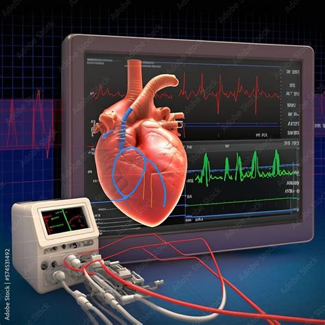Cardiopulmonary Monitoring And Hemodynamic Monitoring Cardiology Generated In Ai Stock