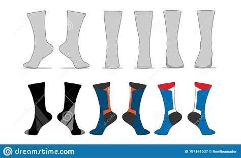 Socks Template Vector Set Isolated Stock Vector Illustration Of Color Pack 187191537 Socks Template Vector Set Isolated Stock Vector Illustration Of Color Pack 187191537