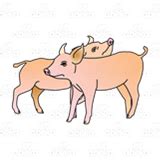 Abeka Clip Art Two Pigs—standing
