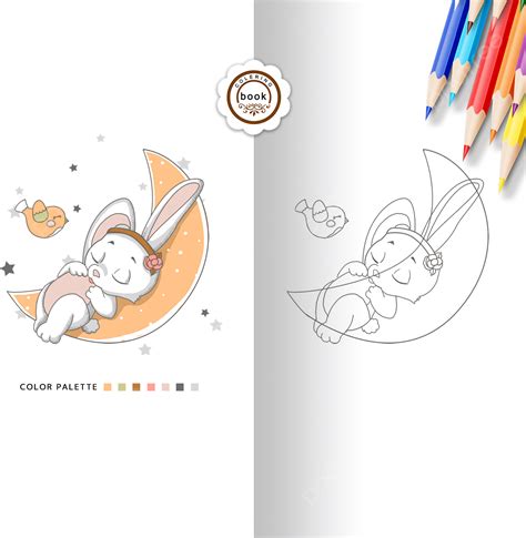 색칠하기 책 일러스트 귀여운 토끼 자 색칠 카드 클립 아트 흑백 채색 카드 연필 Png 일러스트 및 Psd 이미지 무료 다운로드 Pngtree
