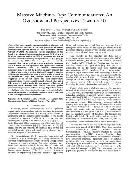 Massive Mtc An Overview And Perspectives Towards 5g 2pdf