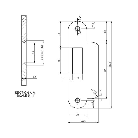 Router Template Strike Plate 196x29 Left 247wood
